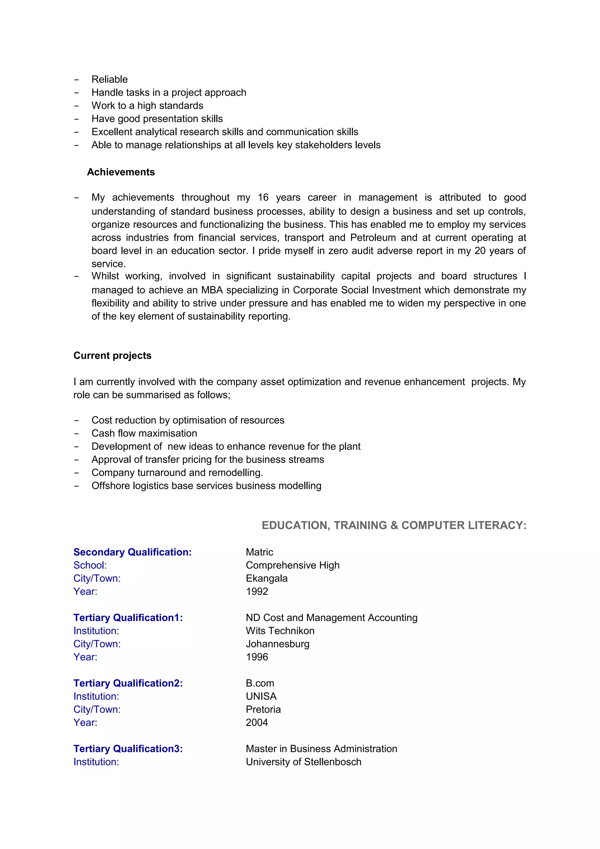 CV Willie Mahlangu final | DOC