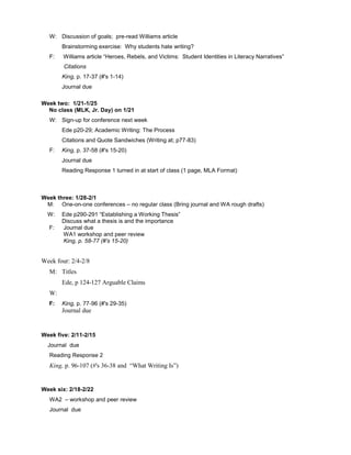 Eng 100 syllabus | PDF