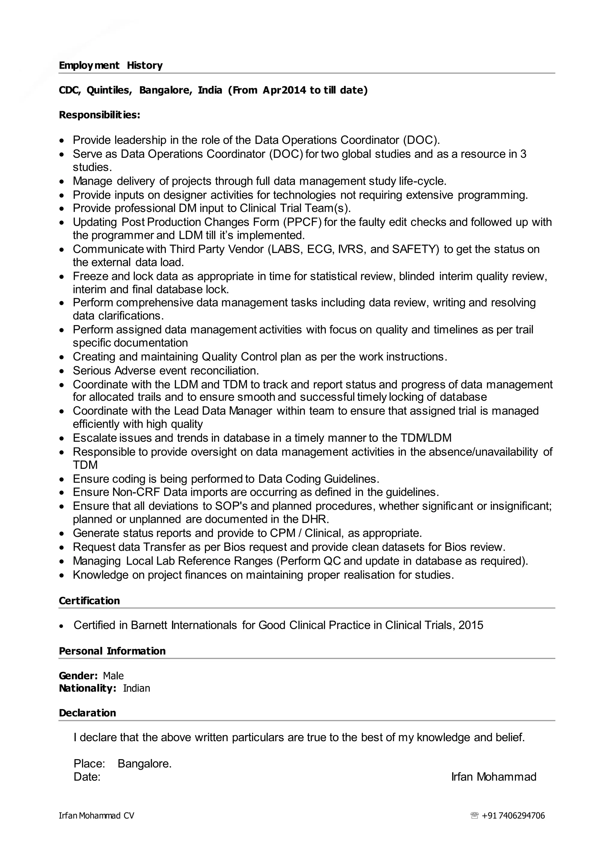 Irfan CV (1) | DOCX