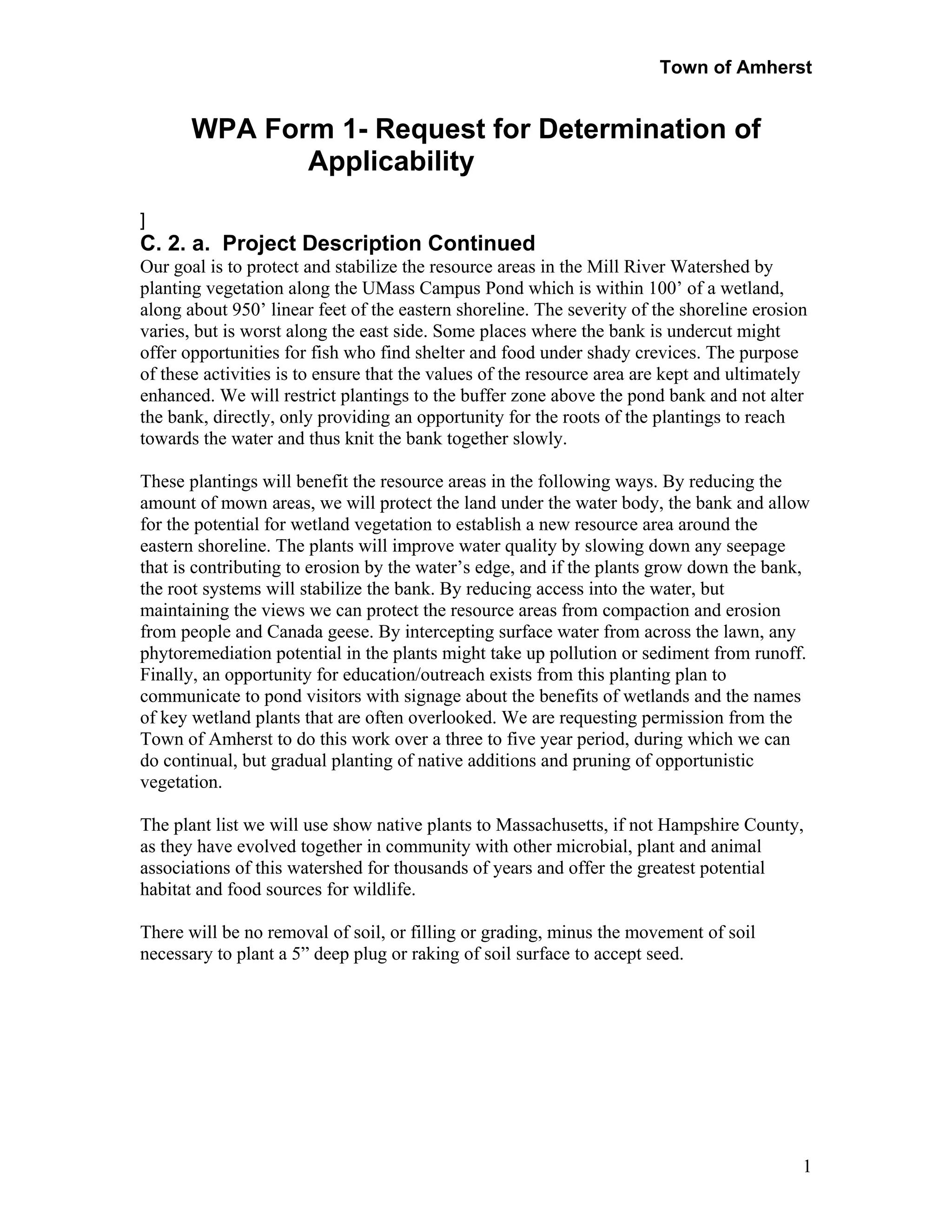 UMass Campus Pond - Amherst Conservation Commission Supporting ...