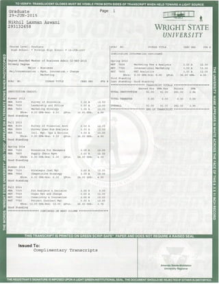 Graduate Transcript | PDF