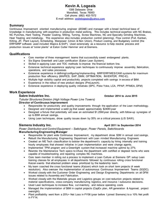Kevin Resume 3-12-2016 | PDF