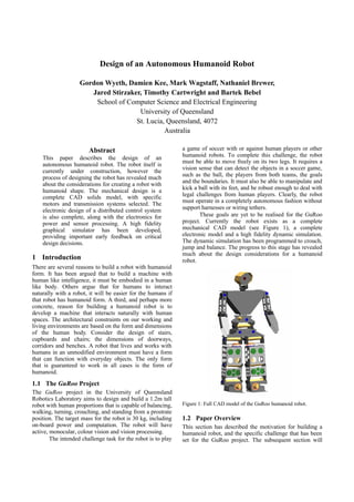 Design of an Autonomous Humanoid Robot | PDF | Robotics | Technology ...