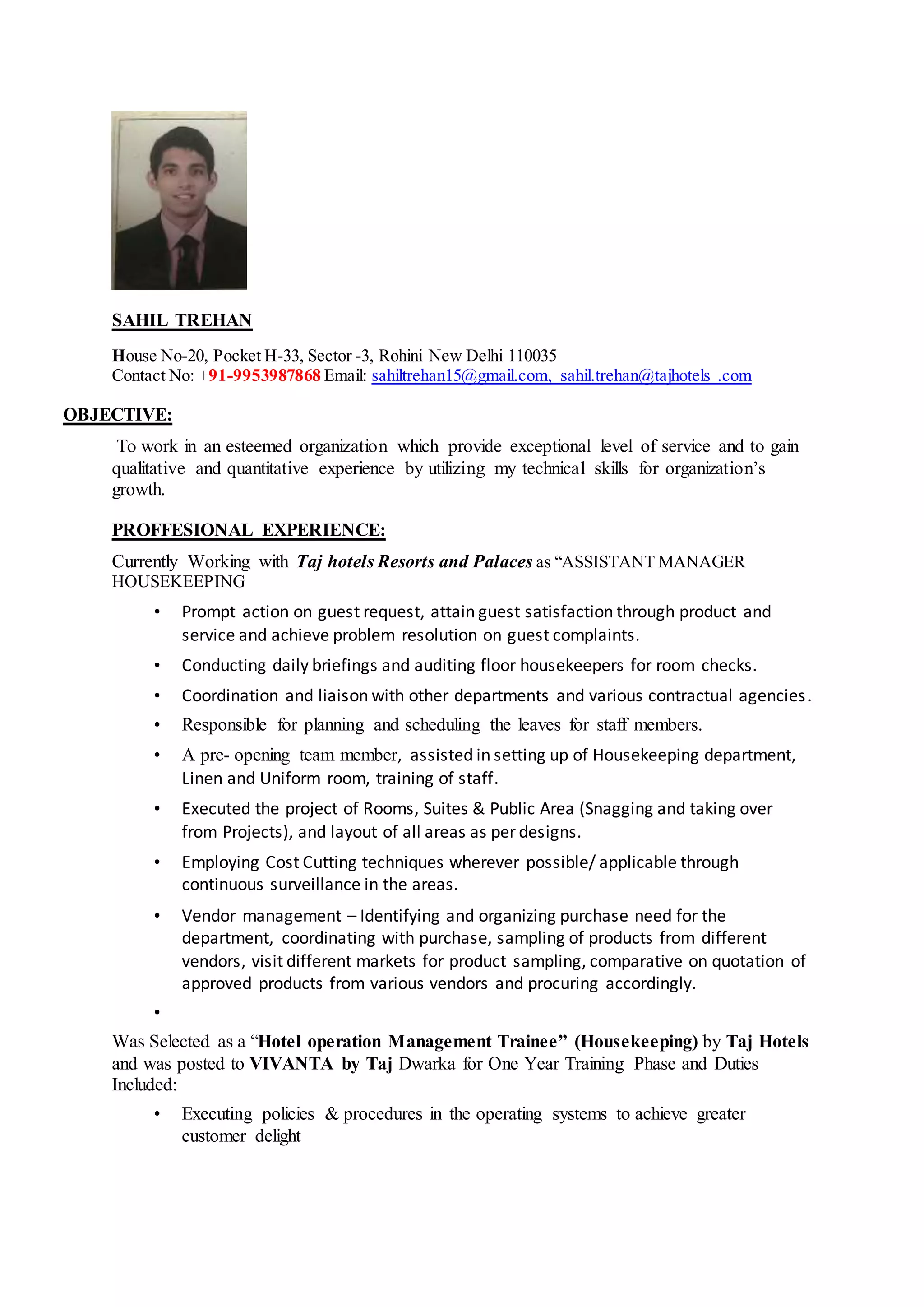 Sahil Trehan CV | PDF