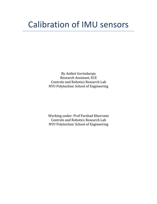 IMU Calibration | PDF