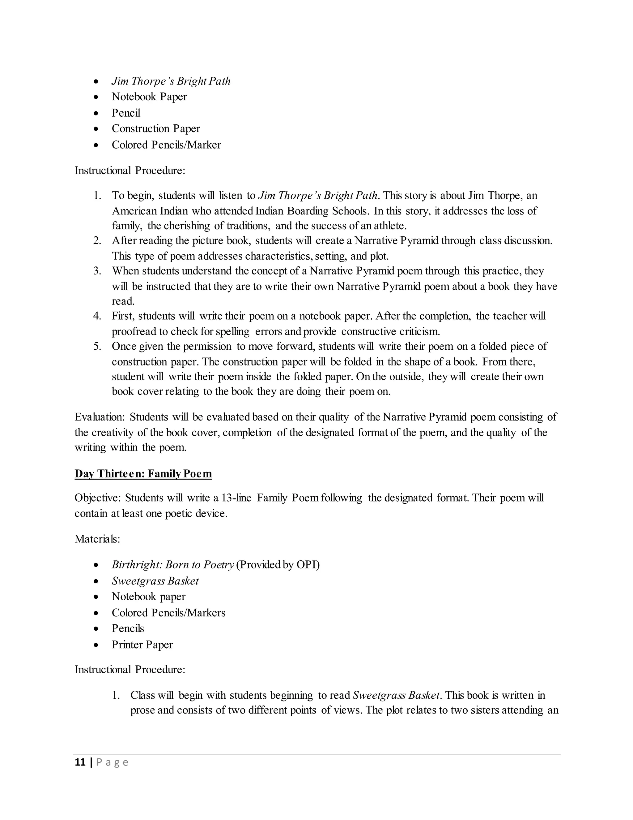 Boarding School Poetry Unit Plan | PDF