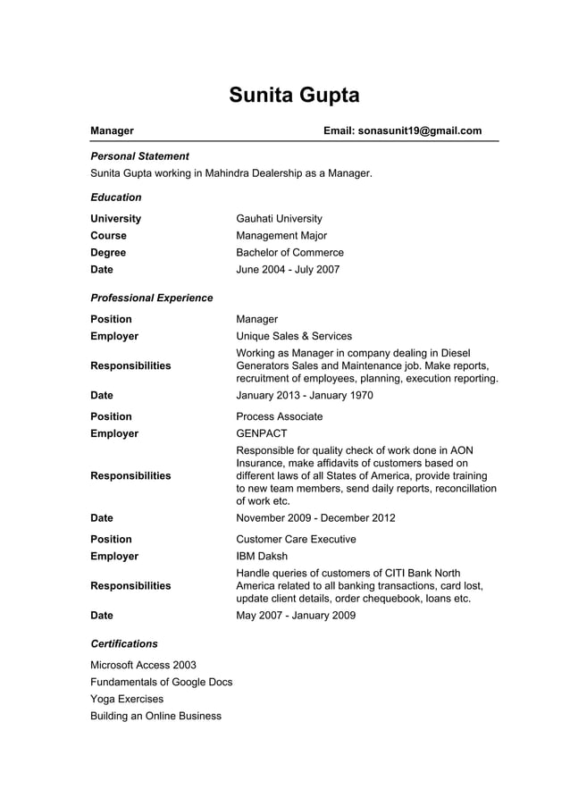 Sunita_Gupta_Learner_Record CV | PDF