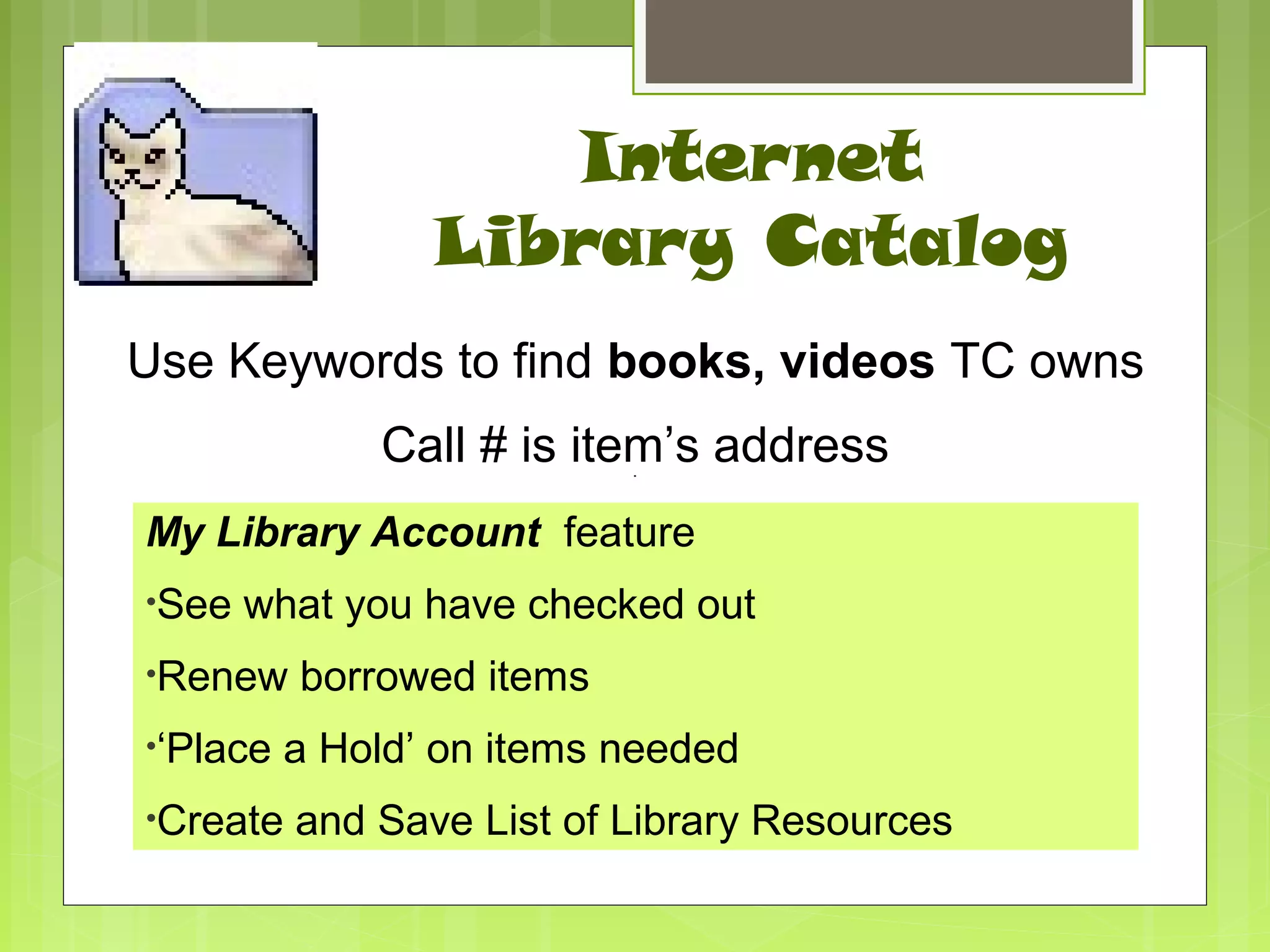 Introduction to the Library | PPT