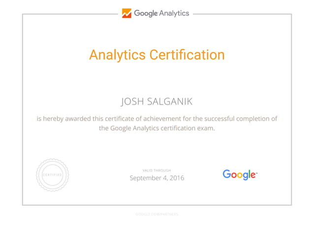Google Partners - Analytics Certification | PPT