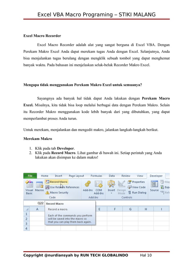 Excel vba macro programing | PDF