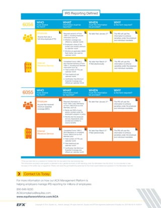 IRS Reporting Under the Affordable Care Act | PDF
