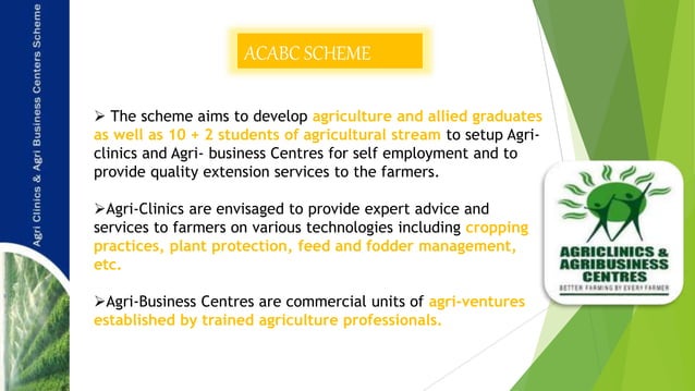 ACABC scheme ppt | PPTX | Agriculture | Industries