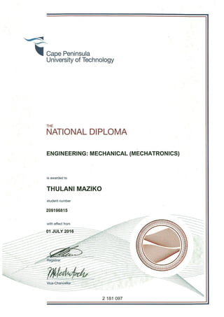 Maziko_Qualification | PDF