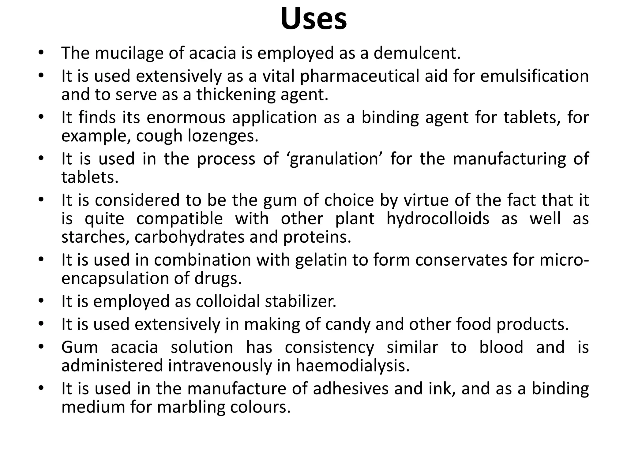 Acacia- Indian Gum and Gum Arabic | PPTX