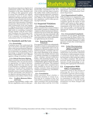 ACA Code Of Ethics As Approved By The ACA Governing Council AMERICAN COUNSELING ASSOCIATION | PDF