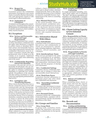 ACA Code Of Ethics As Approved By The ACA Governing Council AMERICAN ...