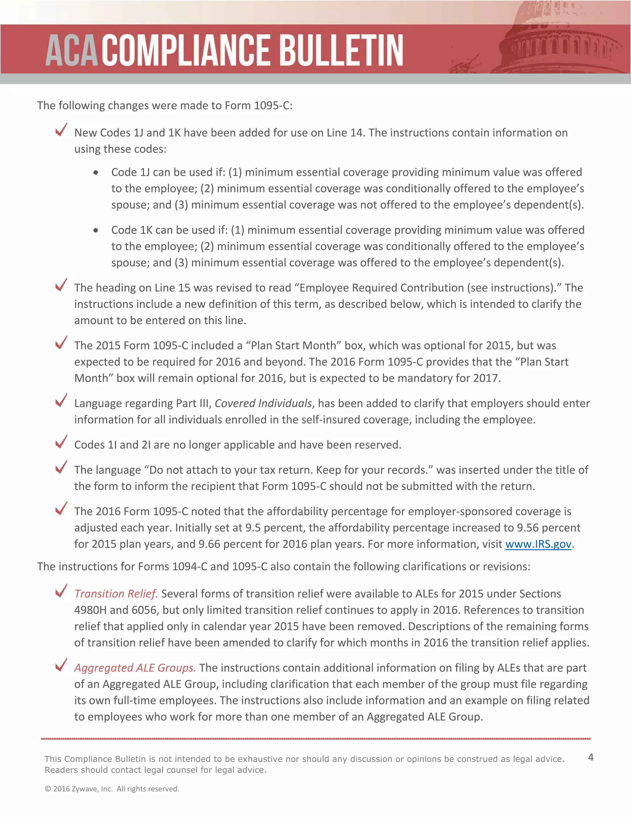 ACA Compliance Bulletin - Final Form for ACA Reporting | PDF