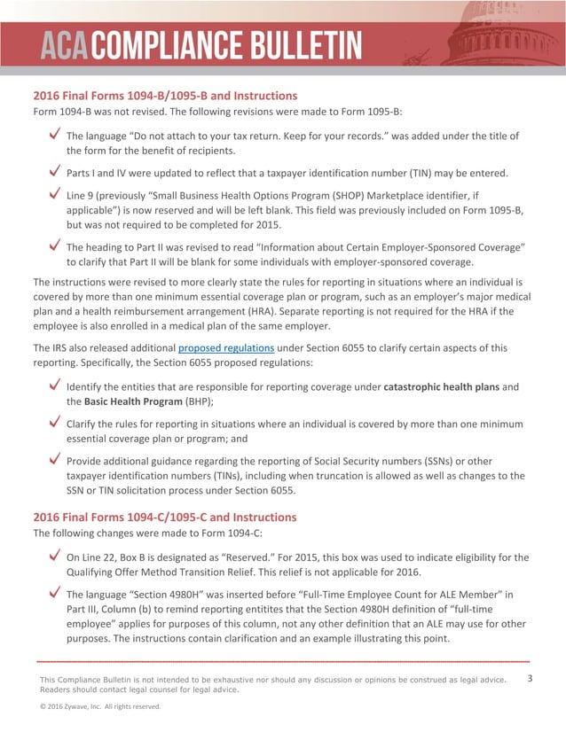 ACA Compliance Bulletin - Final Form for ACA Reporting | PDF