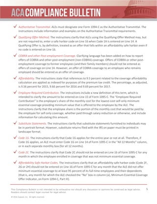 ACA Compliance Bulletin - Final Form for ACA Reporting | PDF