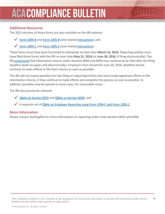 ACA Compliance Bulletin - Final Form for ACA Reporting | PDF