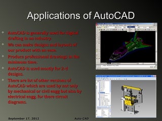 AutoCAD by Ninad Ghormade | PPT | 3-D Graphics | Computer Software and ...