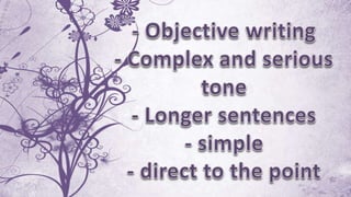 Academic Writing: Formality | PPTX