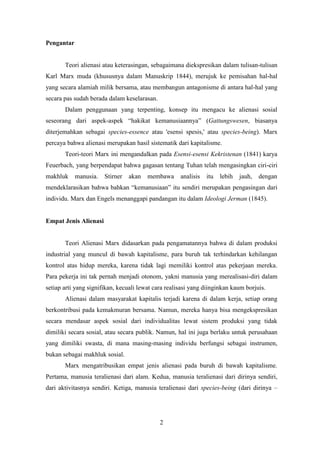 Alienasi Manusia Menurut Karl Marx | PDF