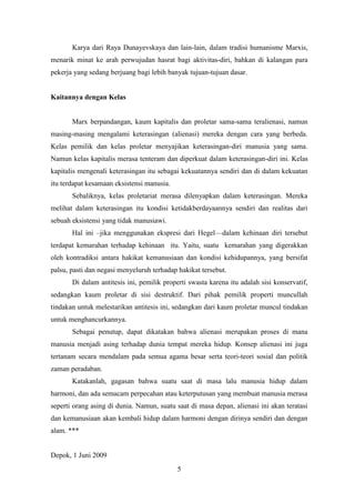 Alienasi Manusia Menurut Karl Marx | PDF