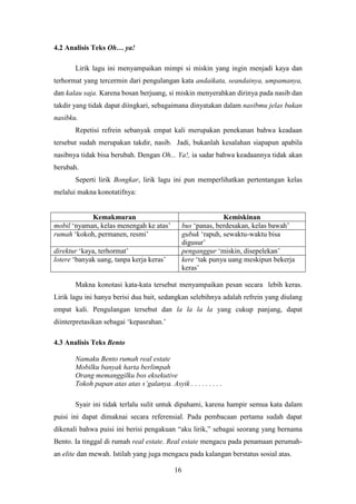 Pertentangan Kelas dalam Lirik Lagu di Album Kelompok Musik Swami I | PDF