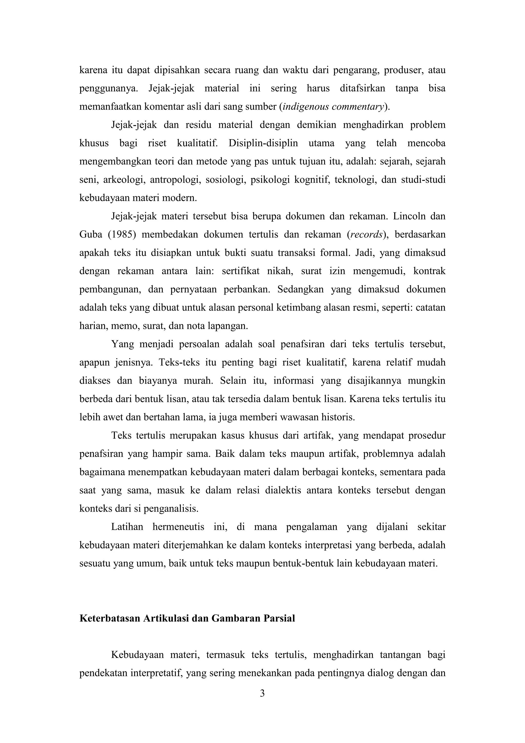 Kebudayaan Materi dan Materialisme Budaya | PDF