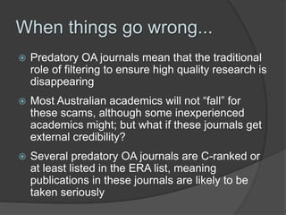 Predatory Open Access Journals: Academic Beware! | PPTX