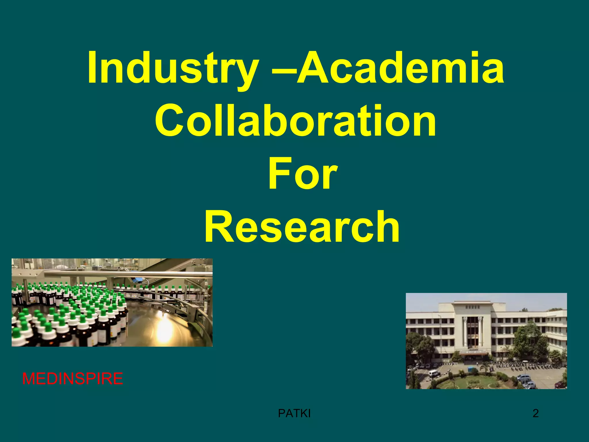 Academia industry collaboration in research | PPT