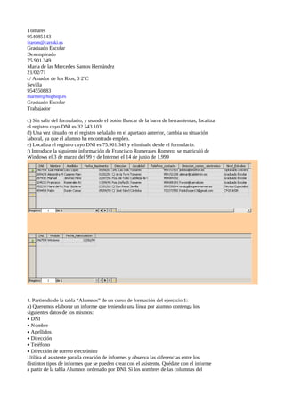 Base de Datos Academia con LibreOffice Base | PDF