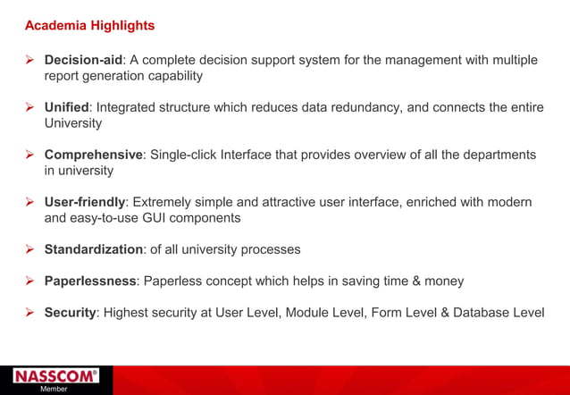 Academia ERP Presentation - College and University Management System | PPT