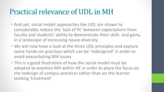 Academia, the social model and mental health say it like you mean it | PPT