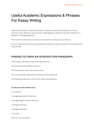 Academic-Expressions-and-Phrases-for-Essay-Writing-learnenglishteam.com ...