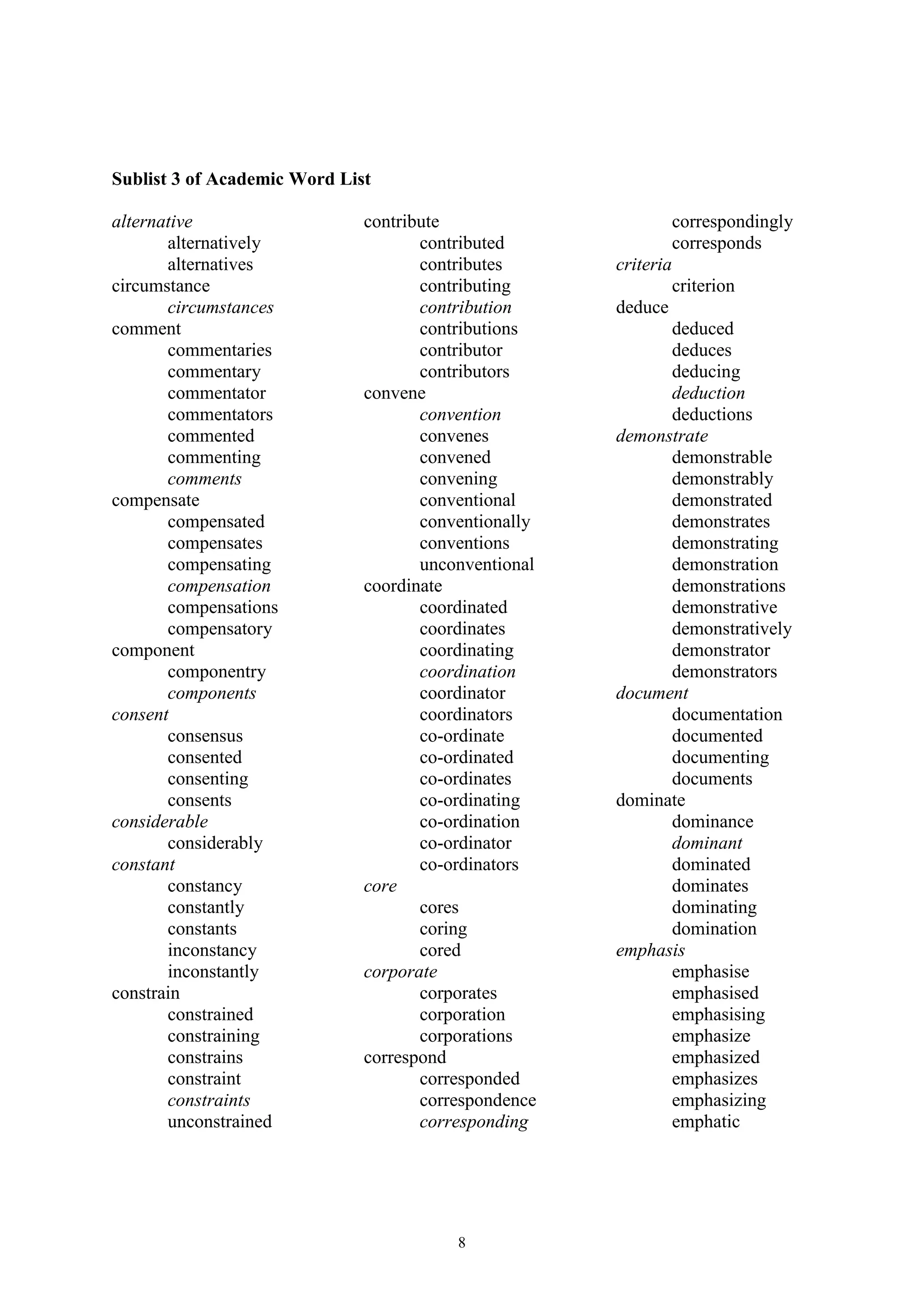 Academic word-list | PDF