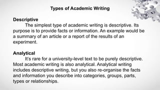 Academic Writing | PPTX