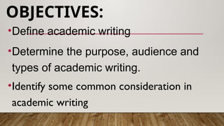 Academic Writing (reading and writing) | PPT