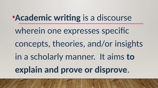 Academic Writing (reading and writing) | PPTX