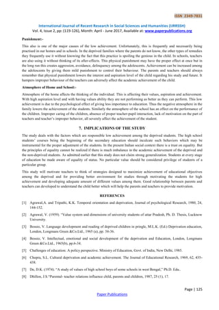 Academic Achievement of the Deprived Children | PDF