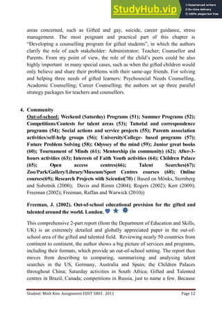 Academically Gifted Programs And Services Formats - An Annotated ...