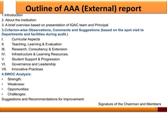 Academic and administrative audit (AAA) | PPTX