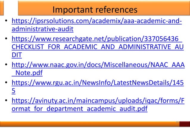 Academic and administrative audit (AAA) | PPTX