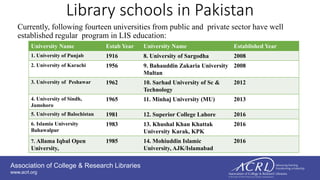 Academic and research libraries in pakistan by Abid Hussain Library ...