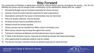 Academic and research libraries in pakistan by Abid Hussain Library ...
