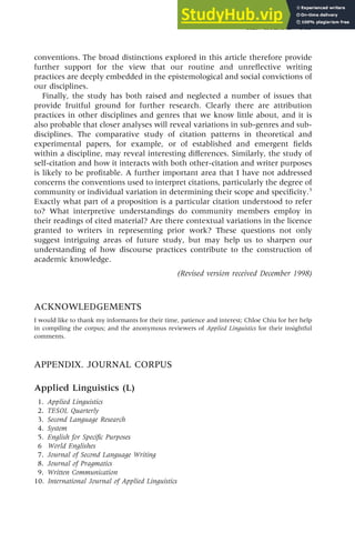 Academic attribution citation and the construction of disciplinary ...