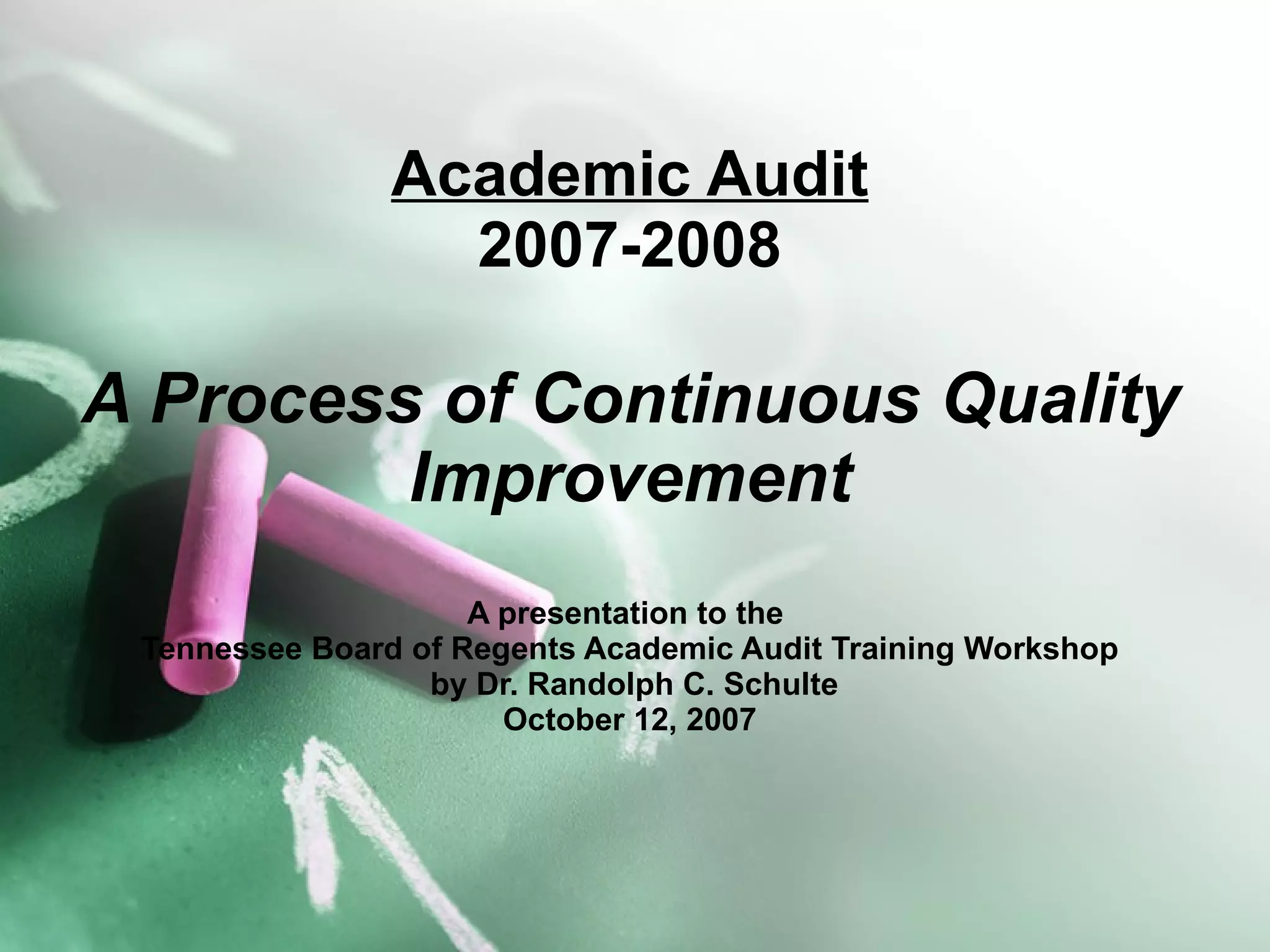 Academic audit presentation_-_introduction | PPT