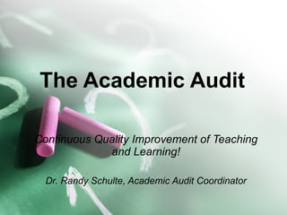 Academic audit presentation_-_introduction | PPT