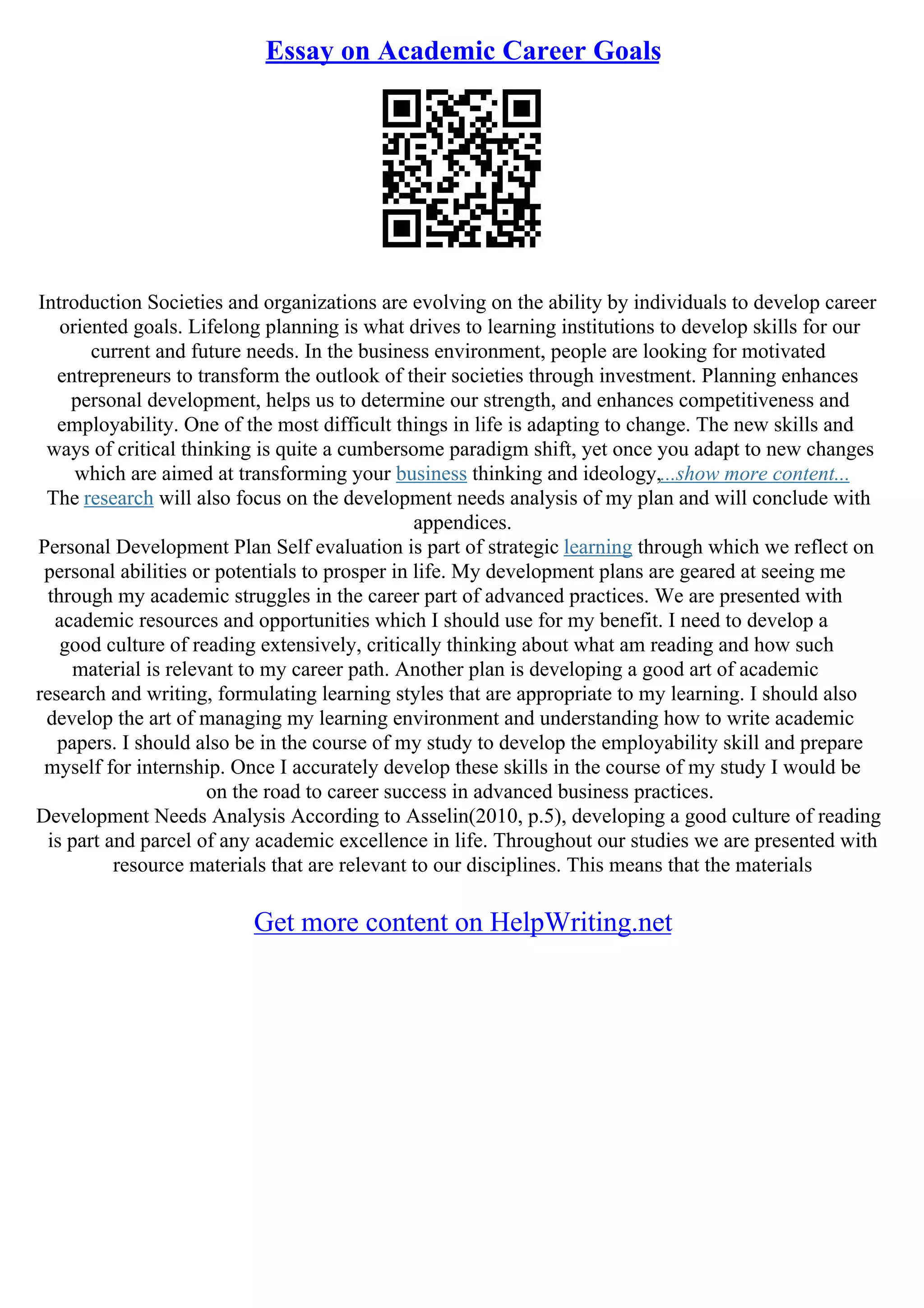 Academic Background Essay | PDF